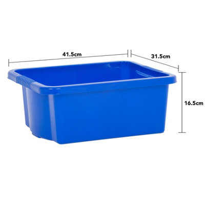 Wham 4x Stack & Store 16L Blue Plastic Storage Boxes. Home, Office ...