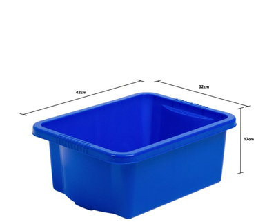 Wham 4x Stack & Store 16L Blue Plastic Storage Boxes. Home, Office ...