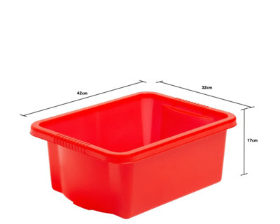 Wham 4x Stack & Store 16L Red Plastic Storage Boxes. Home, Office ...