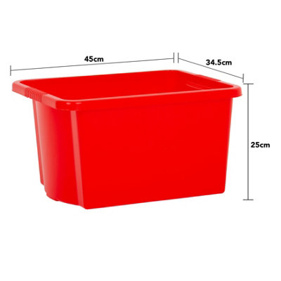 Wham 4x Stack & Store 30L Red Plastic Storage Boxes. Home, Office ...
