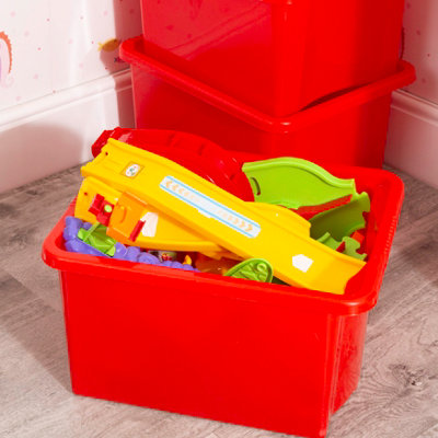 Wham 4x Stack & Store 35L Red Plastic Storage Boxes. Home, Office ...