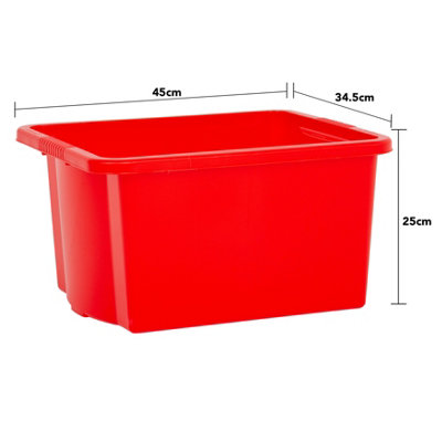 Wham 4x Stack & Store 35L Red Plastic Storage Boxes. Home, Office ...