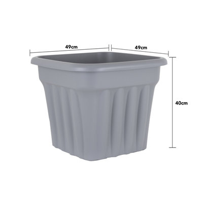 Wham 4x Vista Plastic Planter, Square Garden Plant Pot, Large Floor Pot ...