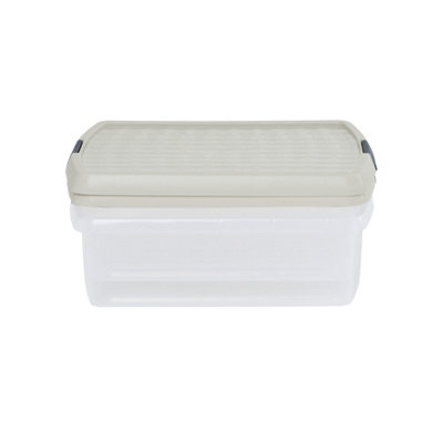 Wham Clip 2x 13.2L Square Plastic Storage Boxes with Clip Lock Lids ...