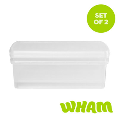 Wham Clip 2x 30L Rectangular Plastic Storage Boxes with Secure Clip ...
