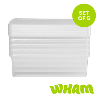 Wham Clip 5x 30L Rectangular Plastic Storage Boxes with Secure Clip ...