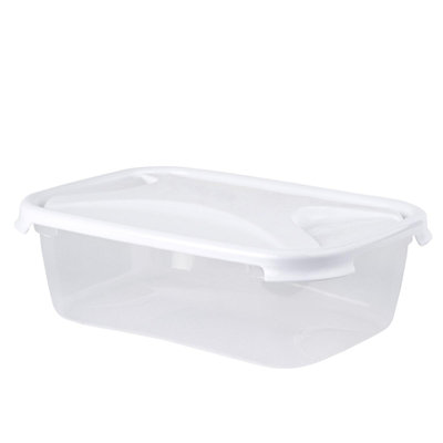 Wham Cuisine 4.5L Rectangular Food Box & Lid Packed Lunch Box, White