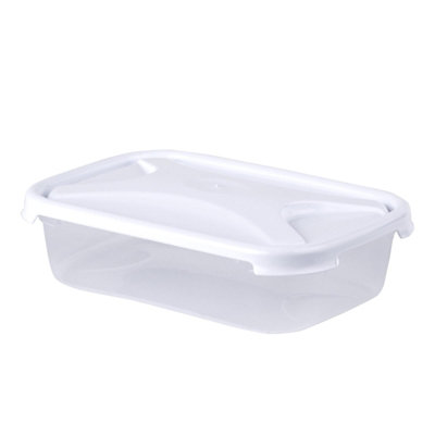 Wham Cuisine 800ml Rectangular Food Box & Lid Packed Lunch Box, White