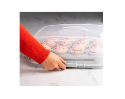 Wham Cupcake Caddy Storage Box Food Tray With Lid Cake Transport Tray ...
