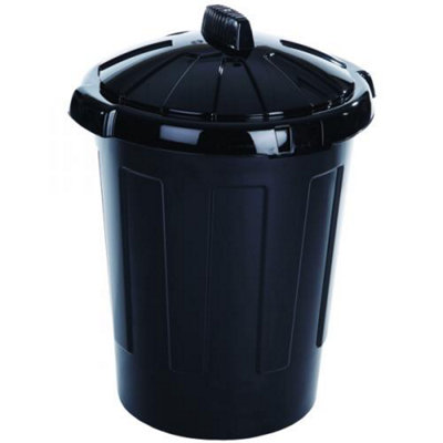 Wham Dustbin With Secure Lid Black (One Size) | DIY at B&Q