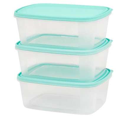 Wham Everyday 2L Food Storage Box (Pack of 3) Clear/Light Green (One ...