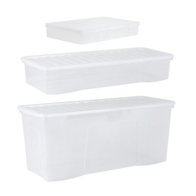 Wham Festive 3 Piece Tree, Decoration & Bauble Storage Boxes Clear (1x ...