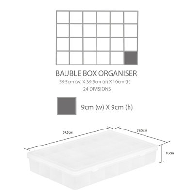 Wham Festive 3 Piece Tree, Decoration & Bauble Storage Boxes Clear (1x ...