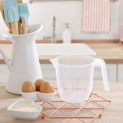 Wham FS451 1 Lt Clear Plastic Reusable Measuring Jug, Set of 4, Acrylic