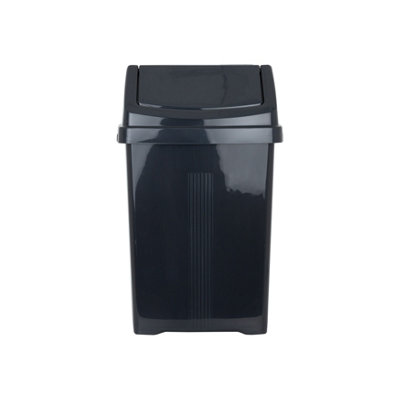 Wham High Grade 25L Plastic Flip Top Bin, 25Ltr Medium Waste Bin Midnight