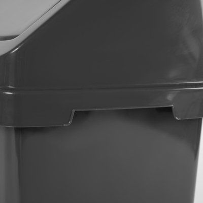 Wham High Grade 25L Plastic Flip Top Bin, 25Ltr Medium Waste Bin Midnight