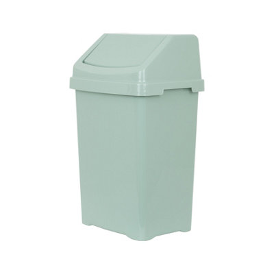 WHAM HIGH GRADE 25L PLASTIC FLIP TOP BIN, 25LTR MEDIUM WASTE BIN SILVER ...