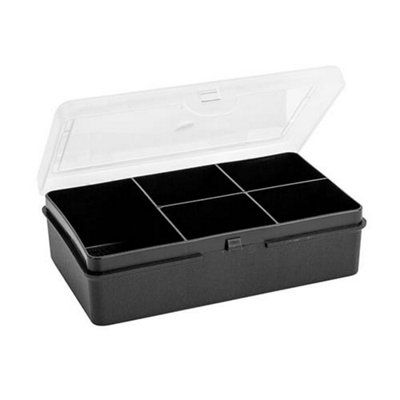 Wham Organiser Box 1.01 14.5cm with 5 Divisions Recycled Black/Clear