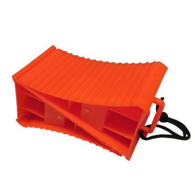 Wheel Chock Tyre Brake Stoppers with Handle X4 (Ridged Wedges Caravan ...