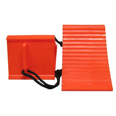 Wheel Chock Tyre Brake Stoppers with Handle X4 (Ridged Wedges Caravan ...