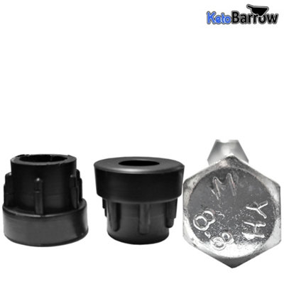 Wheelbarrow axle set 120mm to fit a 25mm (1") bore