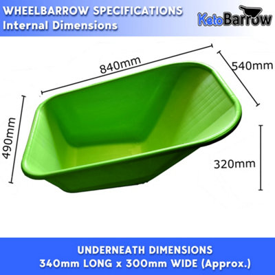 Wheelbarrow Body Tray Replacement Pan - 110L Capacity - Undrilled ...