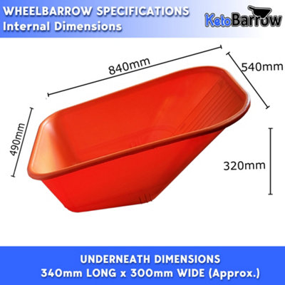 Wheelbarrow Body Tray Replacement Pan - 110L Capacity - Undrilled ...