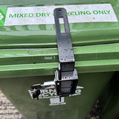 Wheelie Bin Metal Security Lock with Push Button Operation