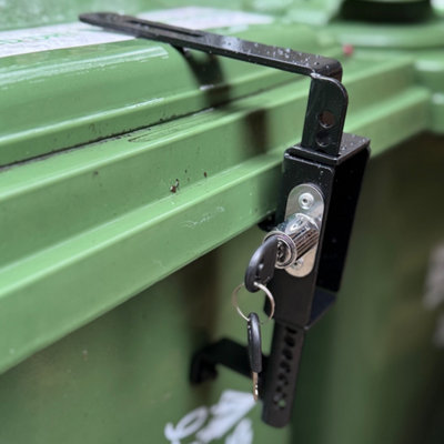 Wheelie Bin Metal Security Lock with Push Button Operation