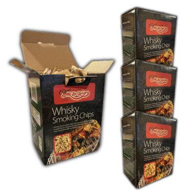 Whisky Smoking Wood Chips 1.6kg BBQ Barbecue Smoker Wood Charcoal Pellet Grils - 4 x Boxes