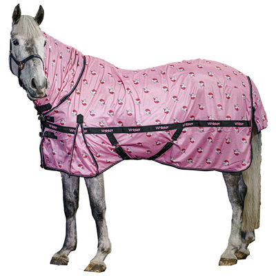 Whitaker High-Neck Unicorn Horse Fly Rug Pink/White (4 9") | DIY at B&Q