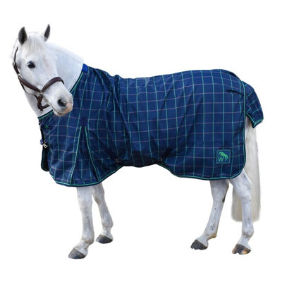 Whitaker Jacob Standard-Neck Lightweight Horse Turnout Rug Navy/Green (6)