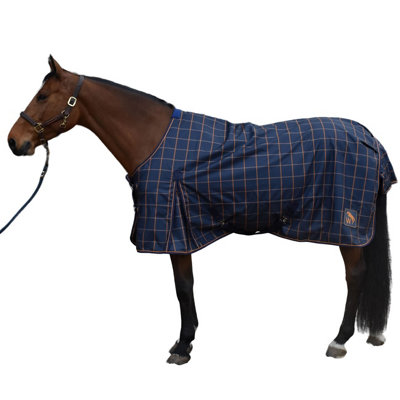 Whitaker Jacob Standard-Neck Lightweight Horse Turnout Rug Navy/Orange ...