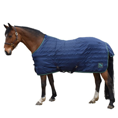 Whitaker Pippa Standard-Neck 100g Horse Stable Rug Navy/Green (7)