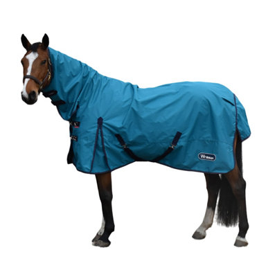 Whitaker Rastrick Fixed Neck Horse Turnout Rug Turquoise (7)