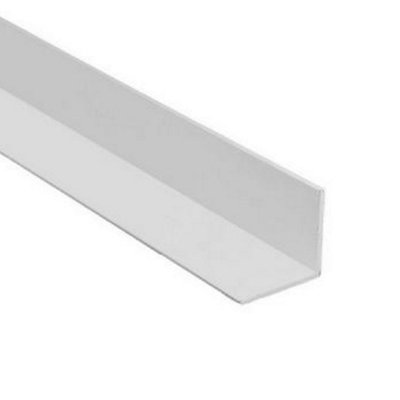 White 1.2 Metre UPVC Plastic Rigid Angle 50mm x 50mm Trim Lengths 90 ...