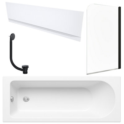 White 1700 x 700 mm Single-Ended Bath with Waterproof Front Panel ...