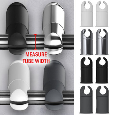 White 19mm Clamp Brackets for Towel Rail Radiators Flat/Curved