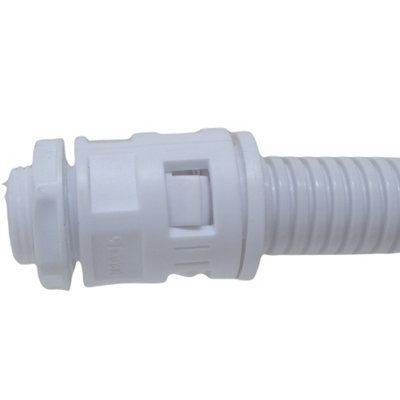 White 20mm Contractor Pack 10m Flexible Conduit Glands Clip Saddles ...