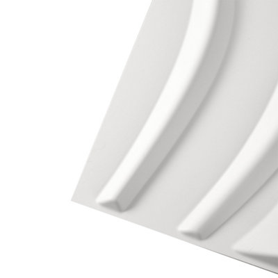 White 3D PVC Wavy Design Wall Panels, 500mm x 500mm 12pcs/pack