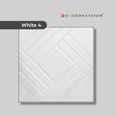 White 4: Decorative Ceiling and Wall Panels 2m2 (21.52 sqft) - 8 Panels