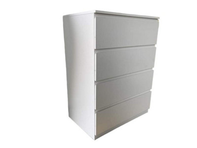 White 4 Drawer Chest of Drawers Matt Finish