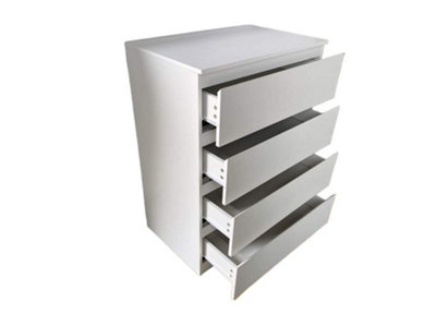 White 4 Drawer Chest of Drawers Matt Finish