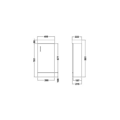 White 400mm Floor Standing Vanity Unit with Ceramic Basin/Sink