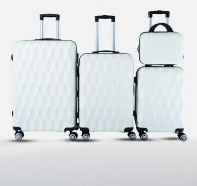 White 4PCS Travel Luggage Suitcase Set | DIY at B&Q