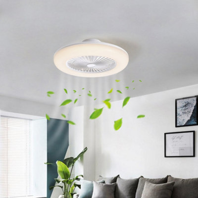 White 5-Blade Acrylic Ceiling Fan with LED Light & Remote Control ...