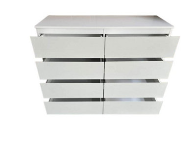 White 6 Drawer Chest of Drawers Matt Finish