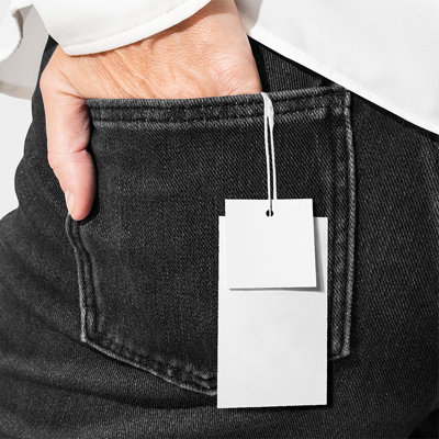 White 7 Inch Nylon String Hang Tag with Snap Lock Pin, 100pcs