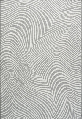 White Abstract Outdoor Rug, Abstract Stain-Resistant Rug For Patio ...