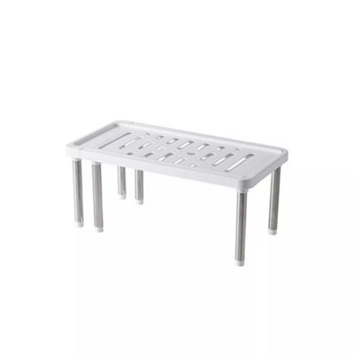 White Adjustable & Extendable Storage Shelf Organiser for Kitchen ...